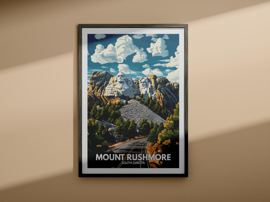Rushmore Print - Mount Rushmore Poster / South Dakota Mount Art / South ...
