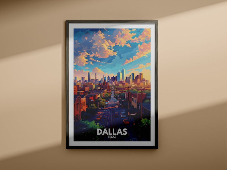 Dallas Print - Dallas Travel Poster / Texas Wall Art Print / United ...