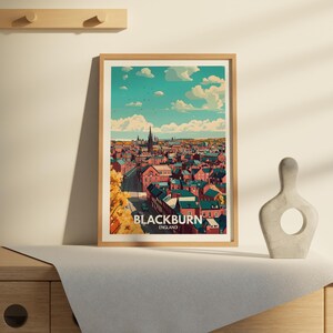 Blackburn Print - Blackburn Travel Poster / England Wall Art Print ...