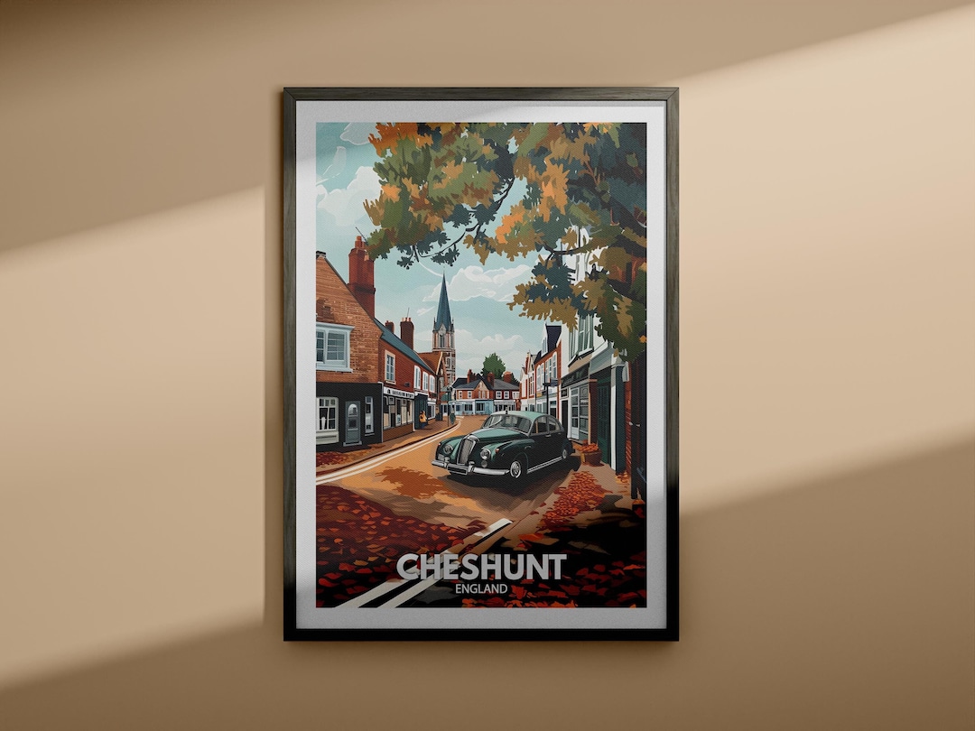 Cheshunt Print - Cheshunt Travel Poster / England Wall Art Print ...