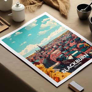 Blackburn Print - Blackburn Travel Poster / England Wall Art Print ...