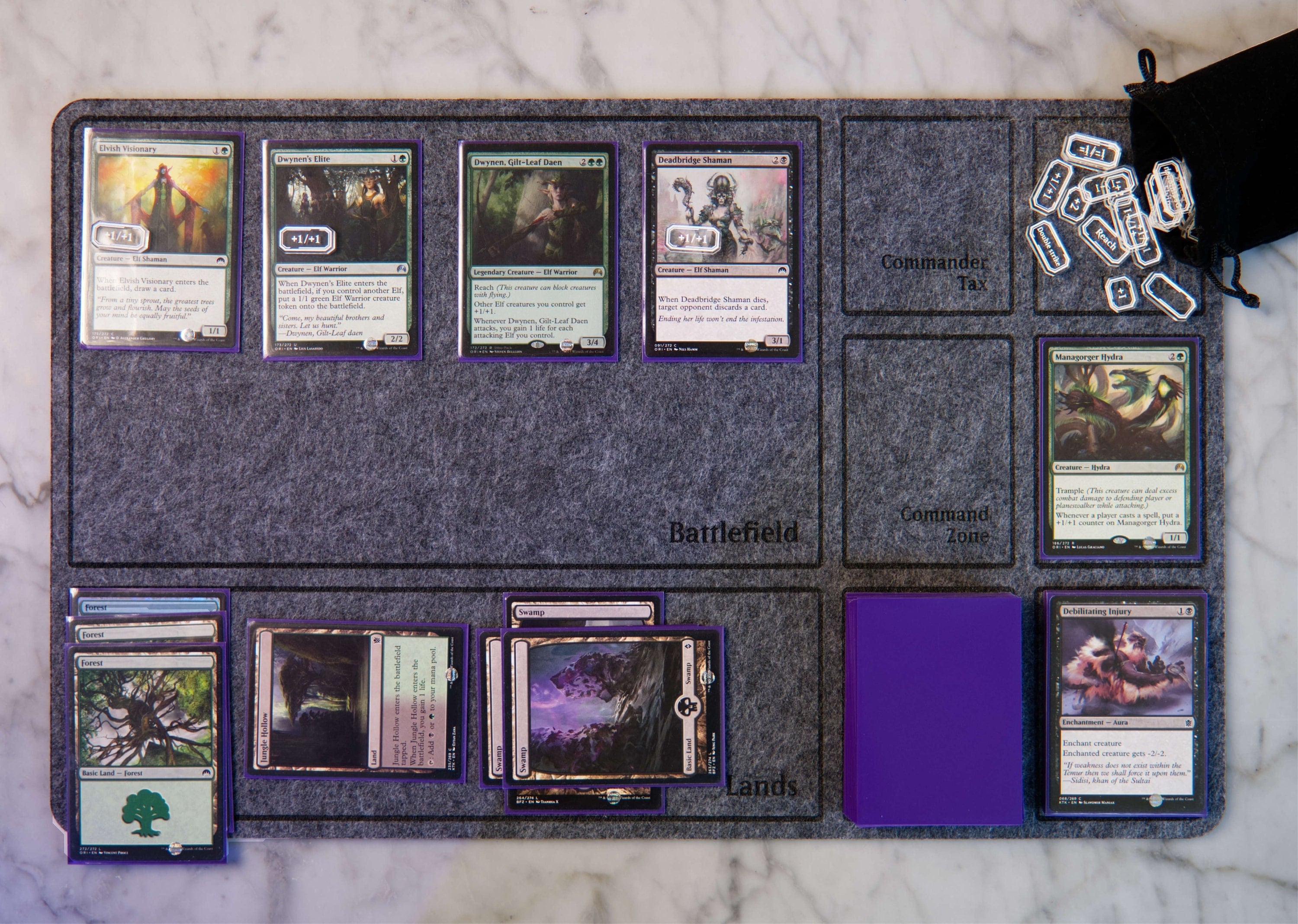 Magic the Gathering Playmat With Zones - Felt - Compact 12"x 19" - Etsy
