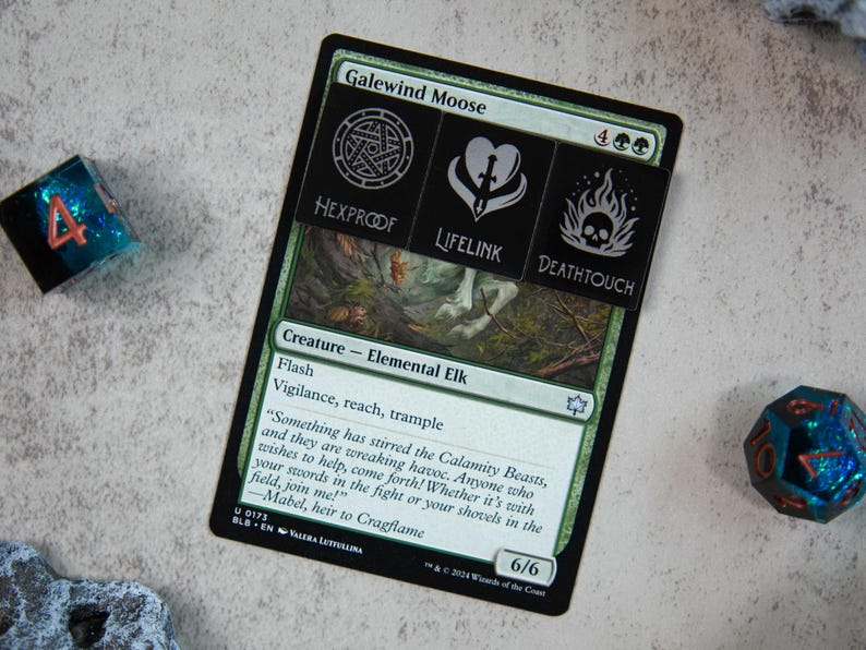 42-MTG Counters Storage Set – Matte Black & Silver Ability Counters ...