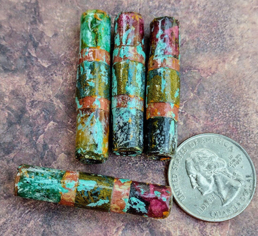 Rustic, Layered, Handcrafted, Hand Painted Paper Beads. - Etsy