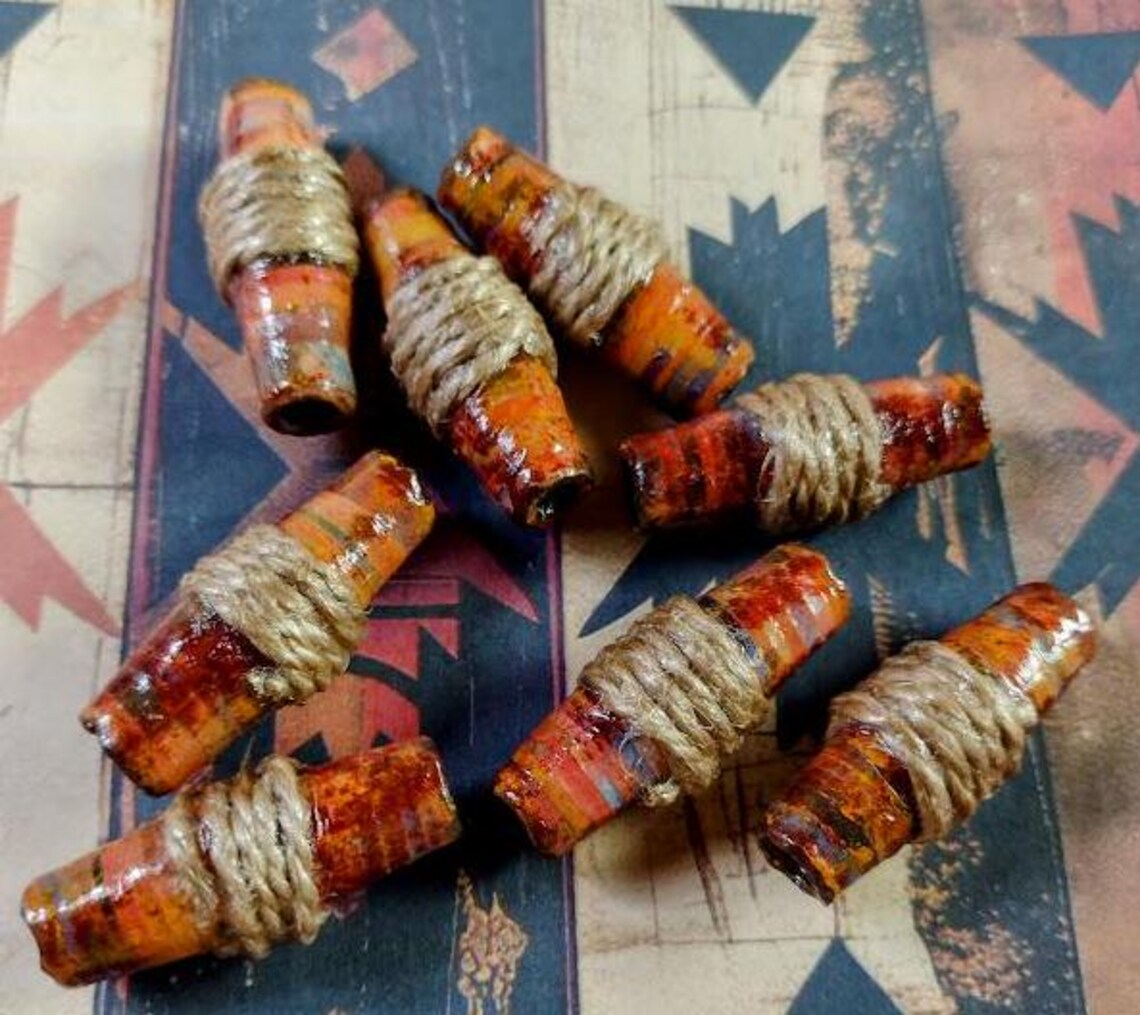 Hand Painted, Handcrafted, Handmade Rodeo Paper Beads, for Creating ...