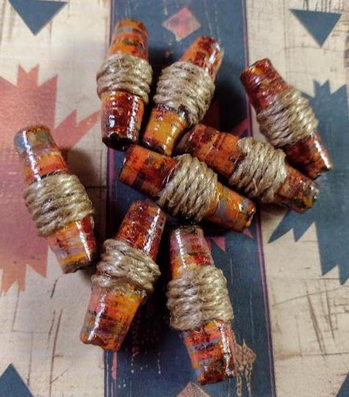 Hand Painted, Handcrafted, Handmade Rodeo Paper Beads, for Creating ...