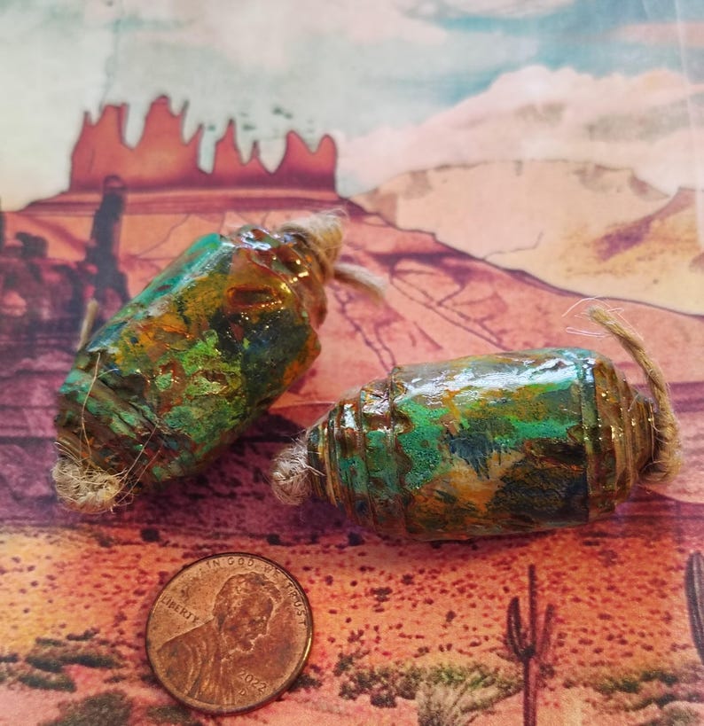 Handmade Desert Turquoise Paper Bead Set: Southwest Landscape, Western ...