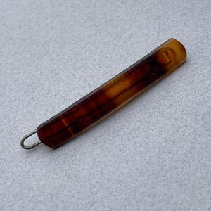 Vintage Barrette Small Plastic Brown Faux Tortoise Bar Hair Clip ...