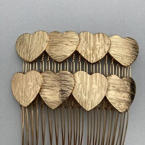 Vintage Gold Heart Hair Comb Set Shiny Golden Metal Side Hair Comb Updo ...
