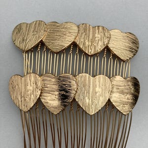 Vintage Gold Heart Hair Comb Set Shiny Golden Metal Side Hair Comb Updo ...