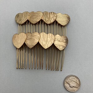 Vintage Gold Heart Hair Comb Set Shiny Golden Metal Side Hair Comb Updo ...