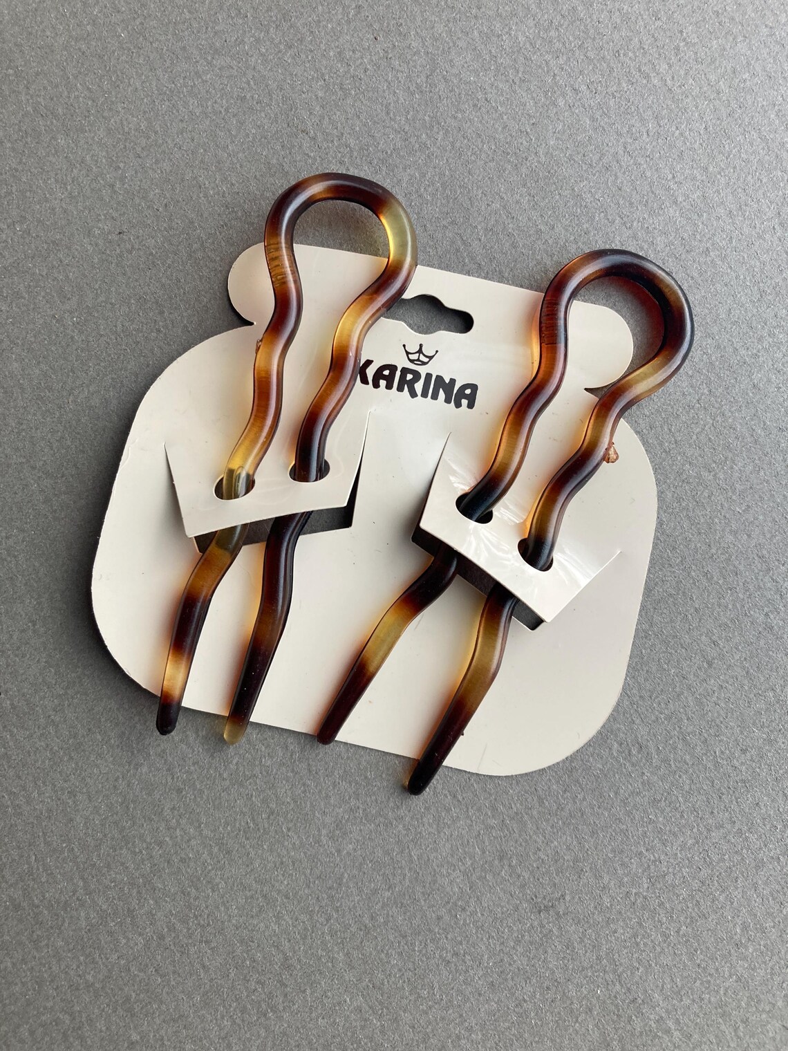 Vintage Faux Tortoise French Hair Pin Set NOS Karina - Etsy