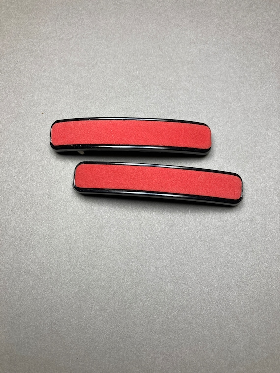 Vintage red barrette small - Gem