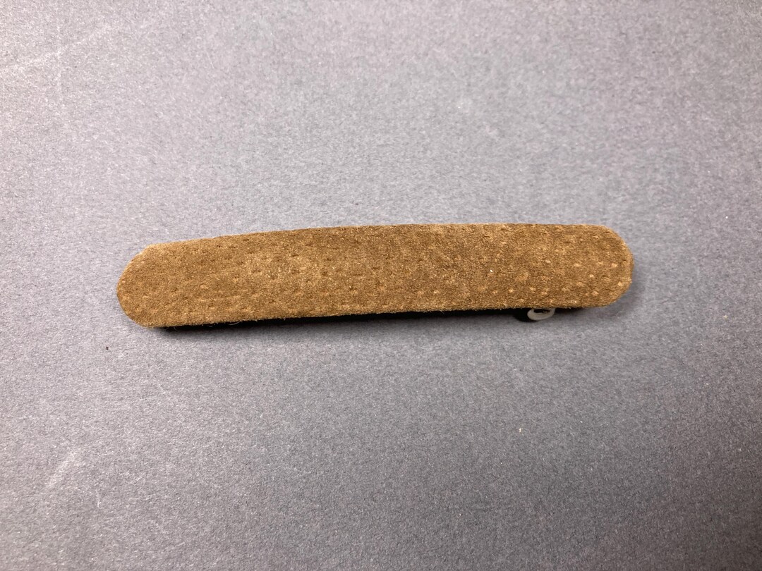 Vintage Brown Suede Barrette Leather Bar Hair Clip - Etsy
