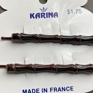 Vintage Enamel Bobby Pen Set Brown Bamboo Hair Pin Slides NOS Karina - Etsy