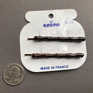 Vintage Enamel Bobby Pen Set Brown Bamboo Hair Pin Slides NOS Karina - Etsy