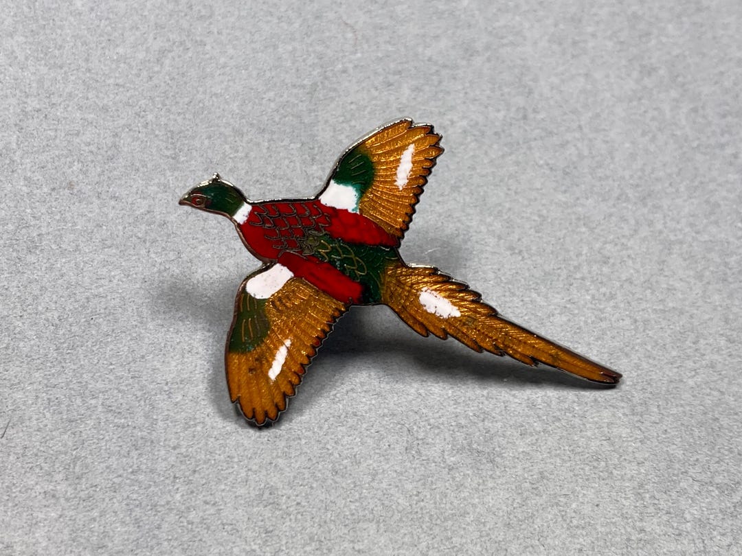 Vintage Enamel Pheasant Tie Tack Pin Small Wild Bird Fowl Pin - Etsy