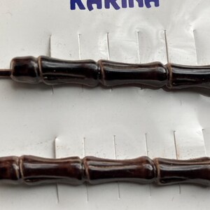 Vintage Enamel Bobby Pen Set Brown Bamboo Hair Pin Slides NOS Karina - Etsy