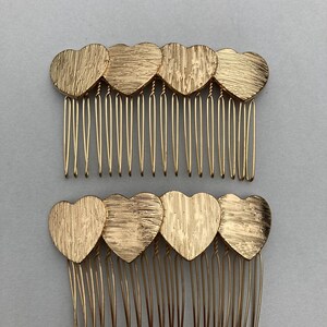 Vintage Gold Heart Hair Comb Set Shiny Golden Metal Side Hair Comb Updo ...
