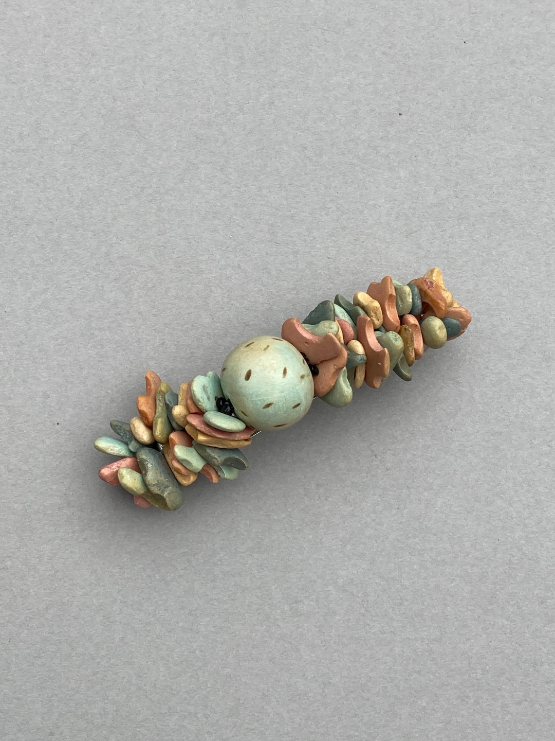 Vintage Pastel Wood Beaded Barrette Summer Hair Clip - Etsy