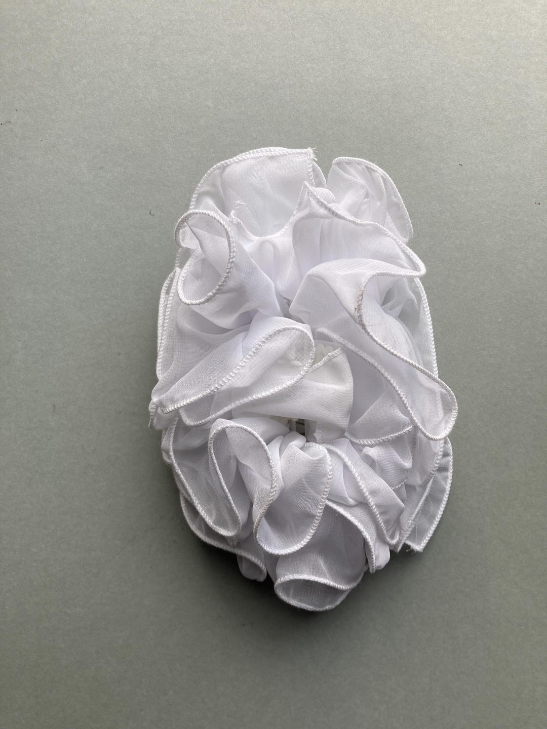 Vintage Solid White Ruffled Bow Hair Claw Chiffon Covered Hair Clip - Etsy