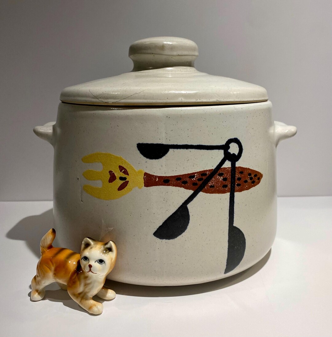 MCM West Bend Stoneware Bean Pot - Etsy