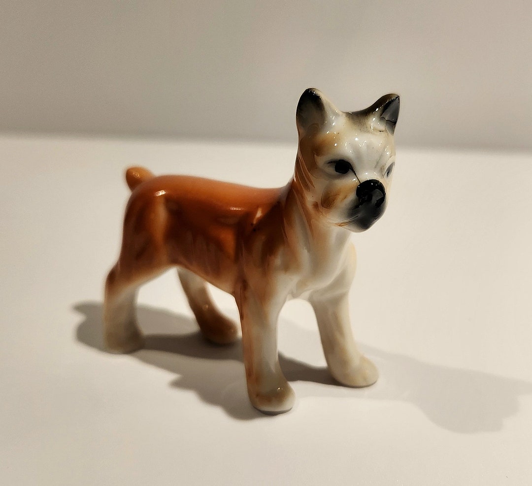 Vintage Porcelain Boxer Dog Figurine - Etsy