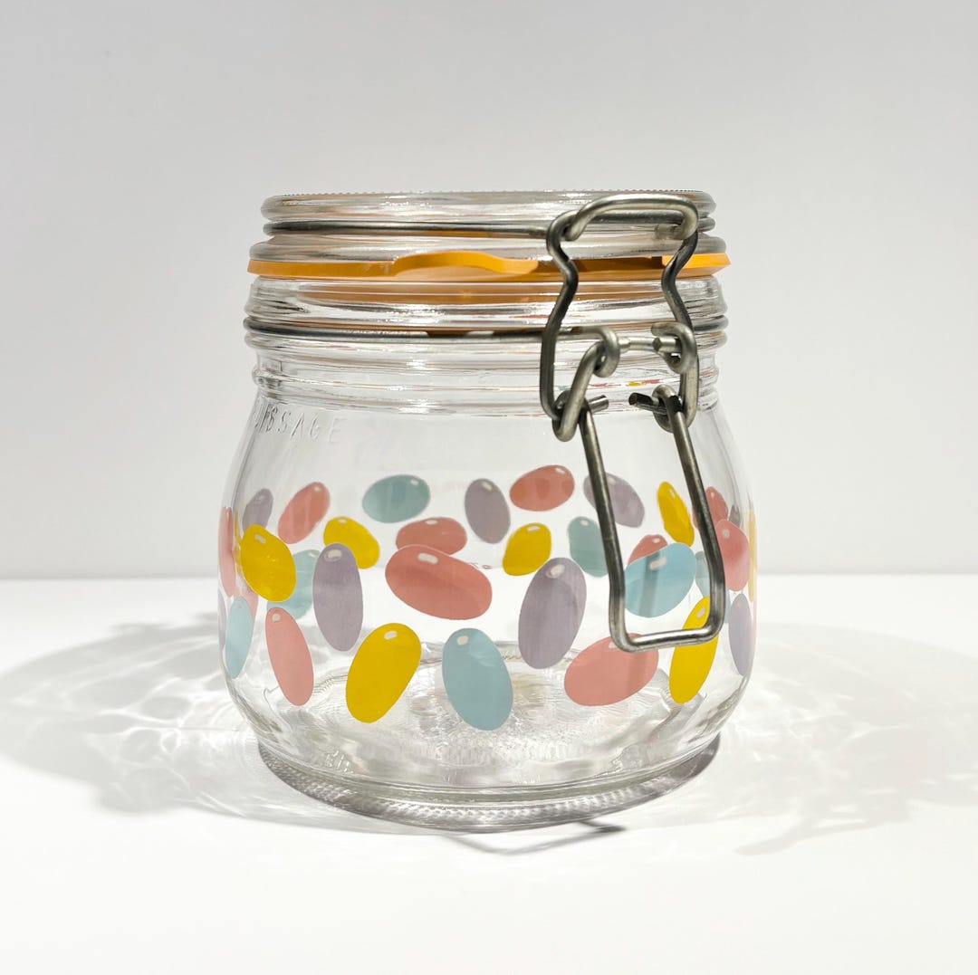 ARC France Jellybean Locking Glass Jar - 1980's - Etsy