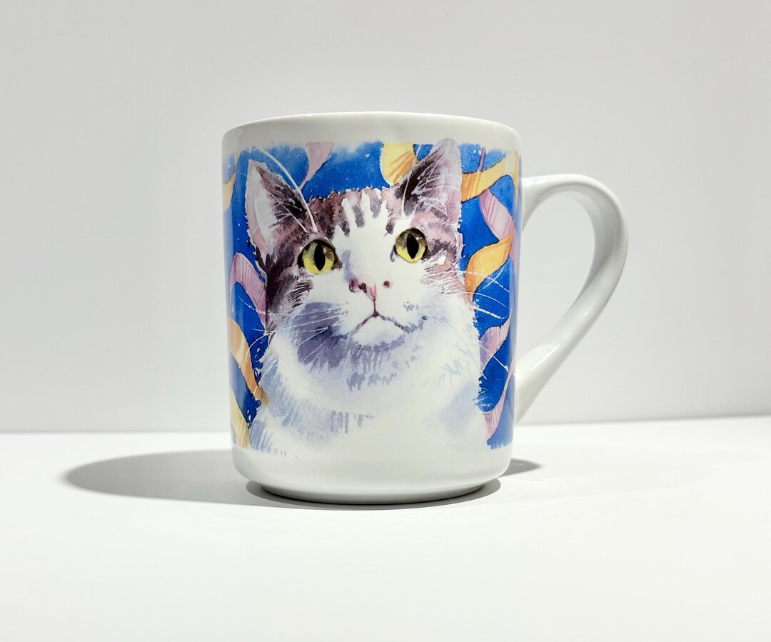 Vintage Applause Inc Cat Mug 1990's - Etsy