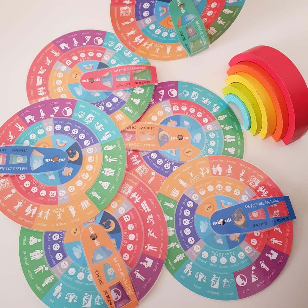 Illustrated Wheel of Emotions for Children, Facilitates Communication ...