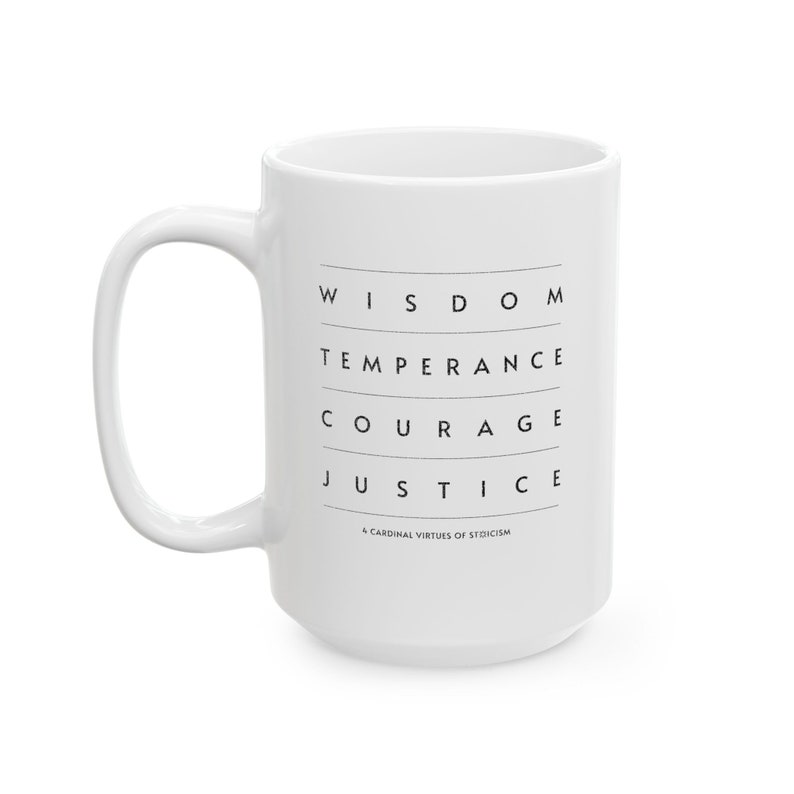 Stoicism Mug: Cardinal Virtues, Philosophy Gift (15 Oz) - Etsy