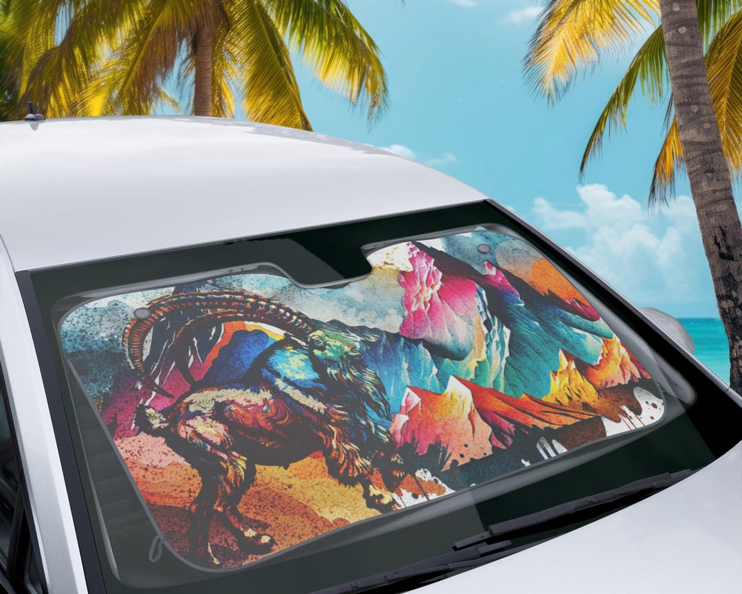 Mountain Goat Spirit Animal Sun Shade Car Auto Goats Nature Themed Gift ...