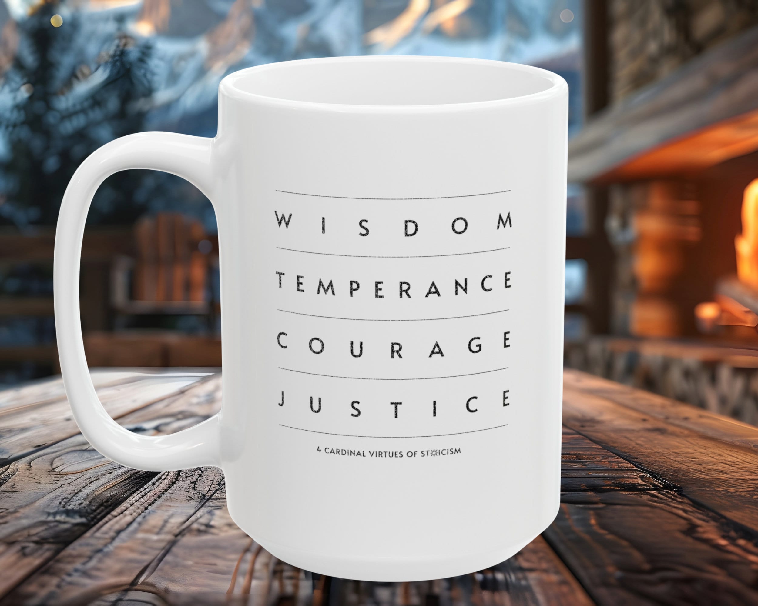 Stoicism Mug: Cardinal Virtues, Philosophy Gift (15 Oz) - Etsy