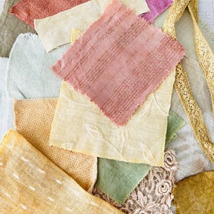 Naturally Dyed Vintage Fabric Swatch Bundles - 20 Pc per Bundle - Etsy