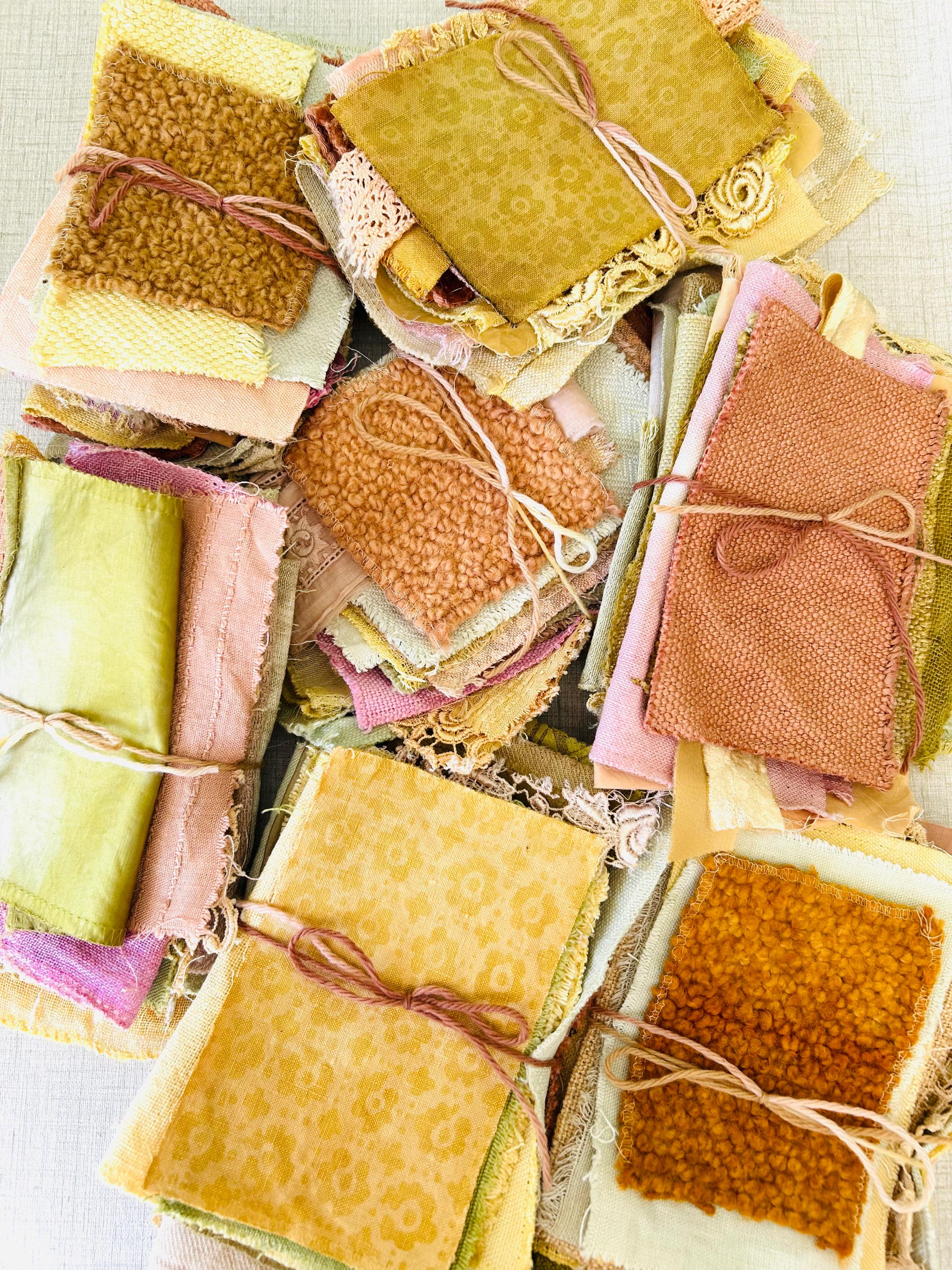 Naturally Dyed Vintage Fabric Swatch Bundles - 20 Pc per Bundle - Etsy