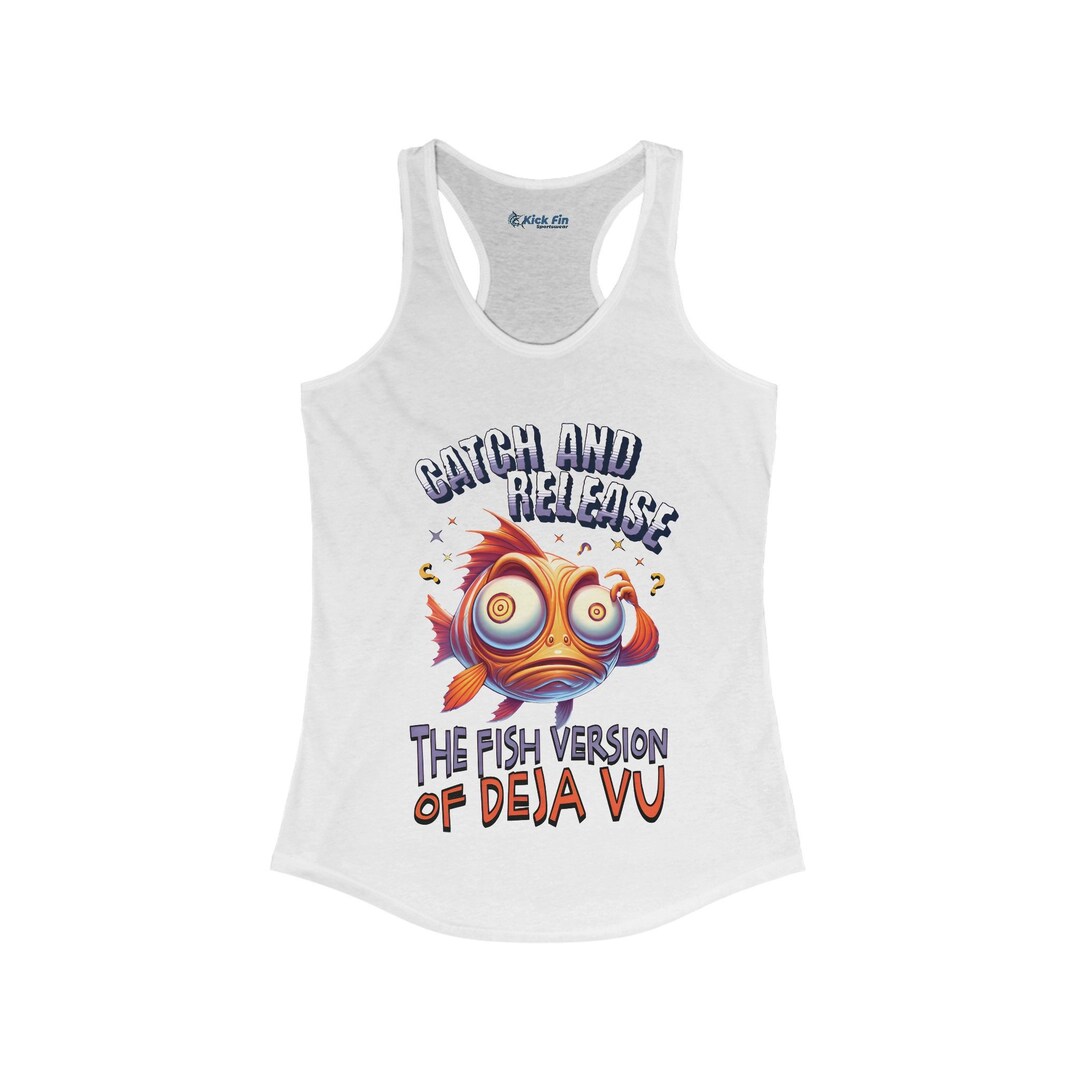 Women's Slim Fitting Funny Fishing Racerback Tank Top Sleeveless Gift ...