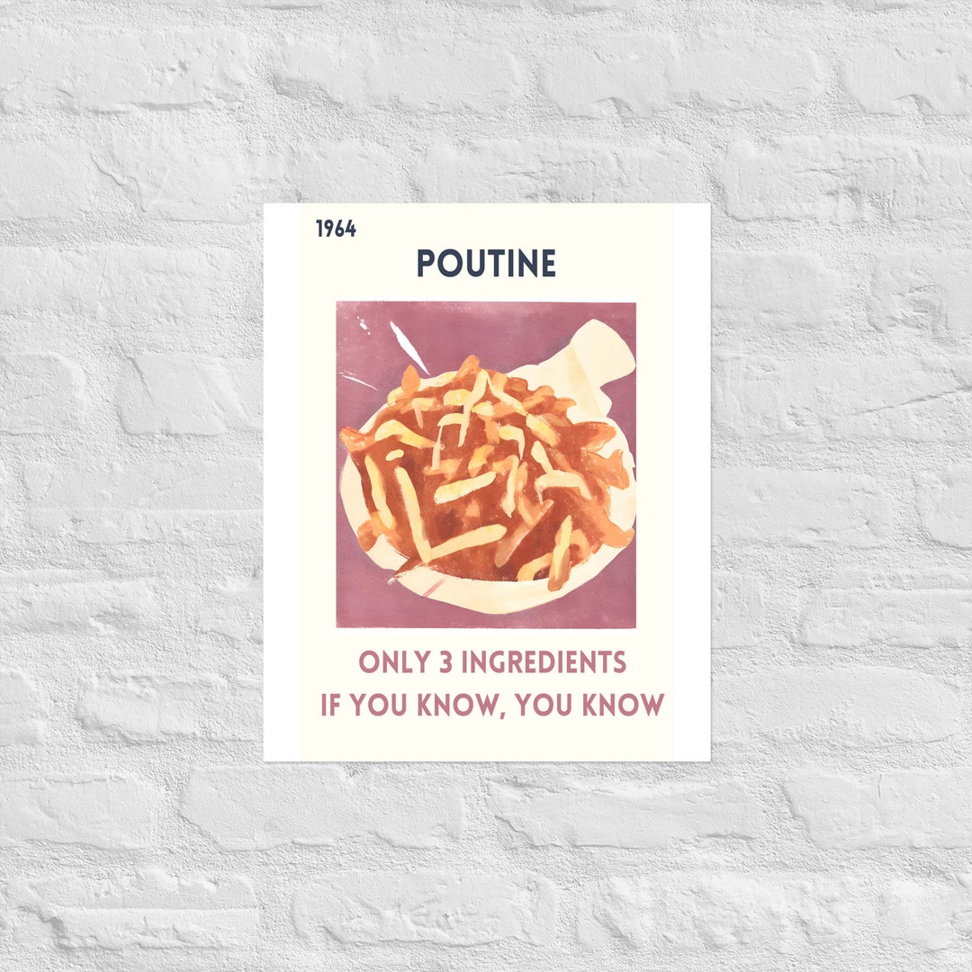 Minimal poutine Edition Poster I Canadian Prints I Food Vintage Poster ...