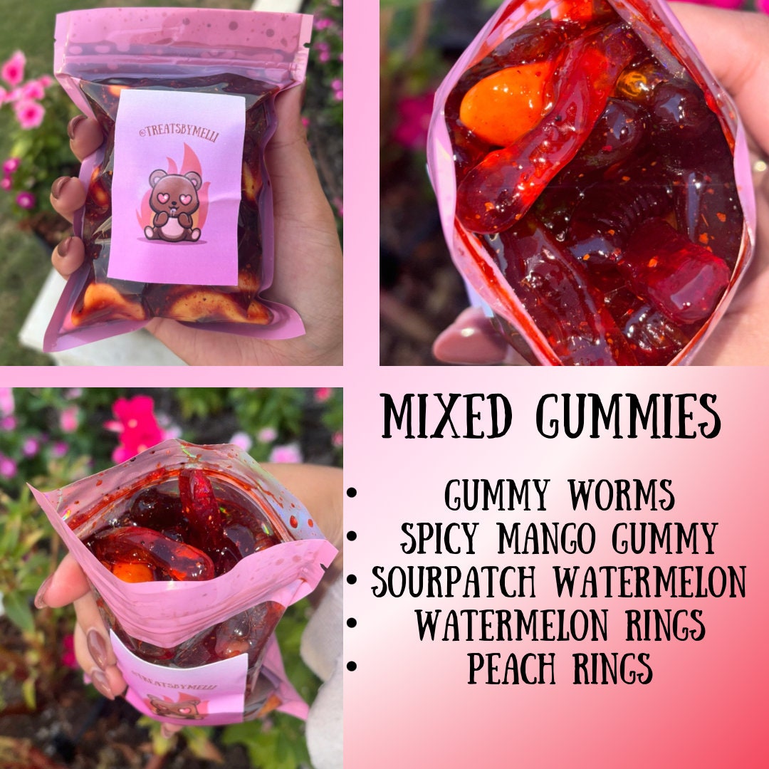 Chamoy Mixed Candy, Dulces Enchilados, Mexican Snacks, Anillos De ...