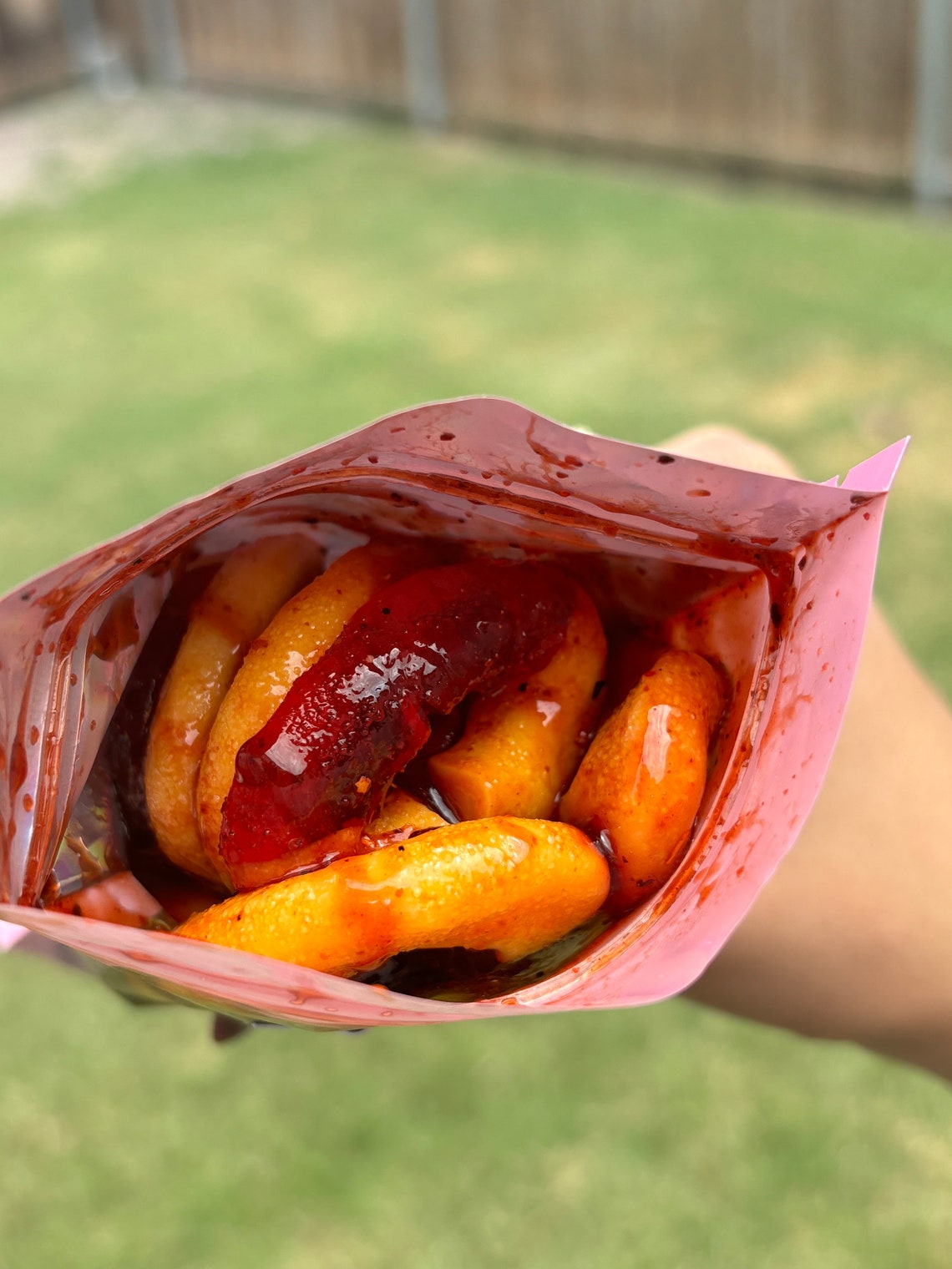 Chamoy Peach Ring Candy, Dulces Enchilados, Mexican Snacks, Anillos De ...