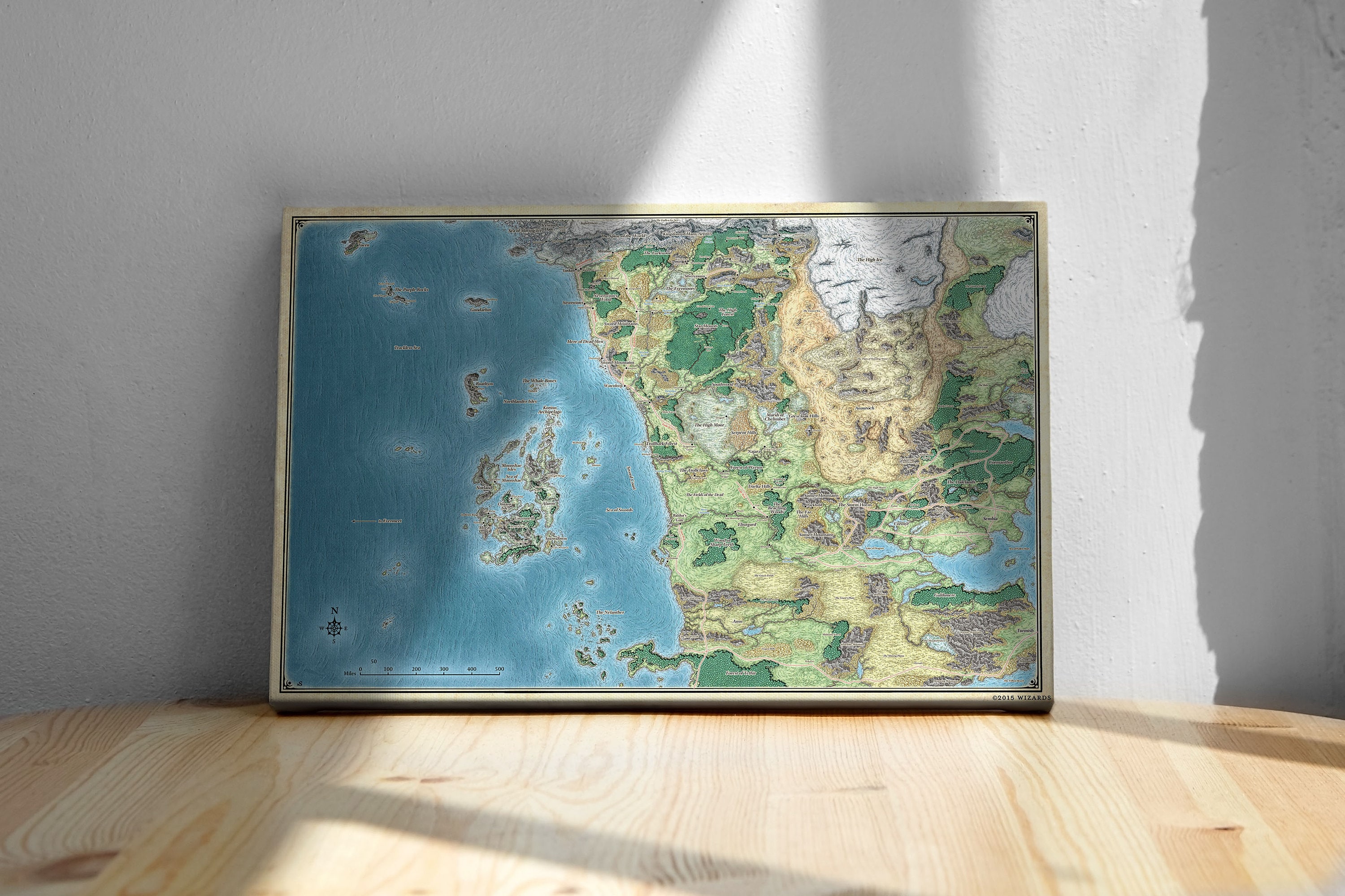 Forgotten Realms Map Art Canvas, Map of Fearun Wall Art,forgotten ...