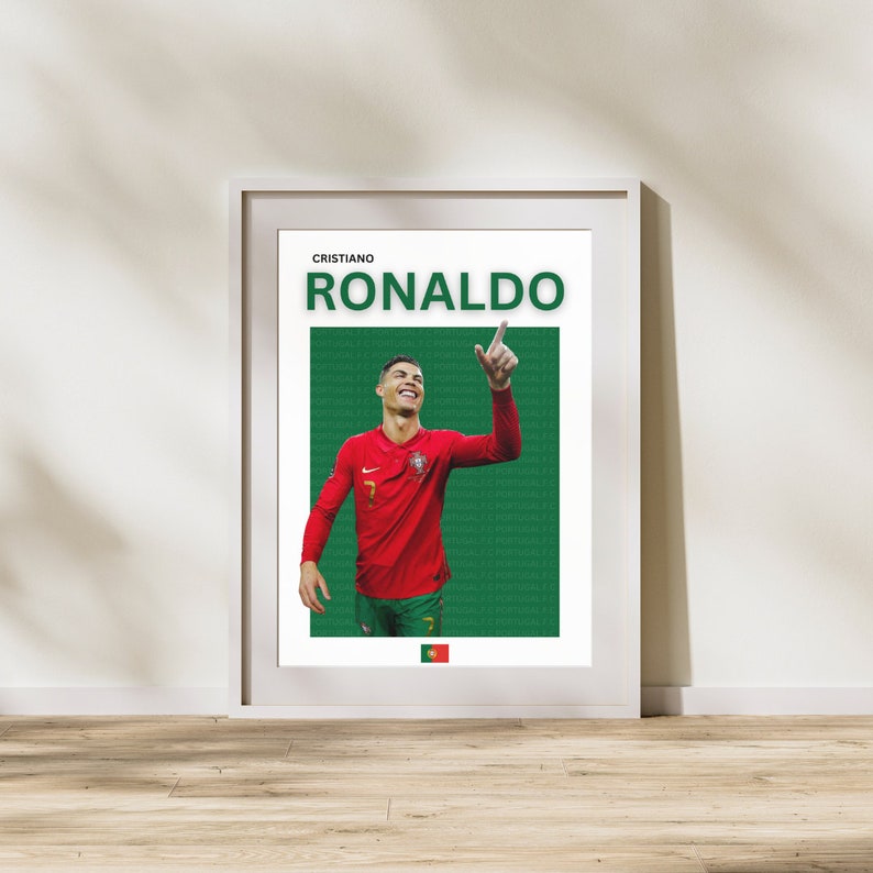 Cristiano Ronaldo Action Print - Vibrant A4 Football Art Poster ...