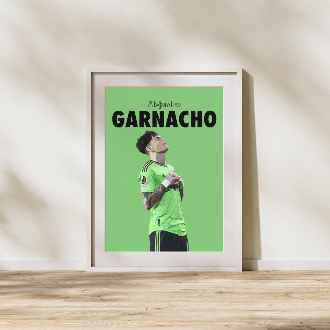 Alejandro Garnacho Manchester United Celebration - A4 Football Art ...