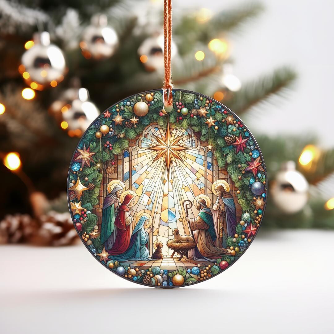Nativity Ornament, Christian Christmas Ornament, Religious Ornament ...