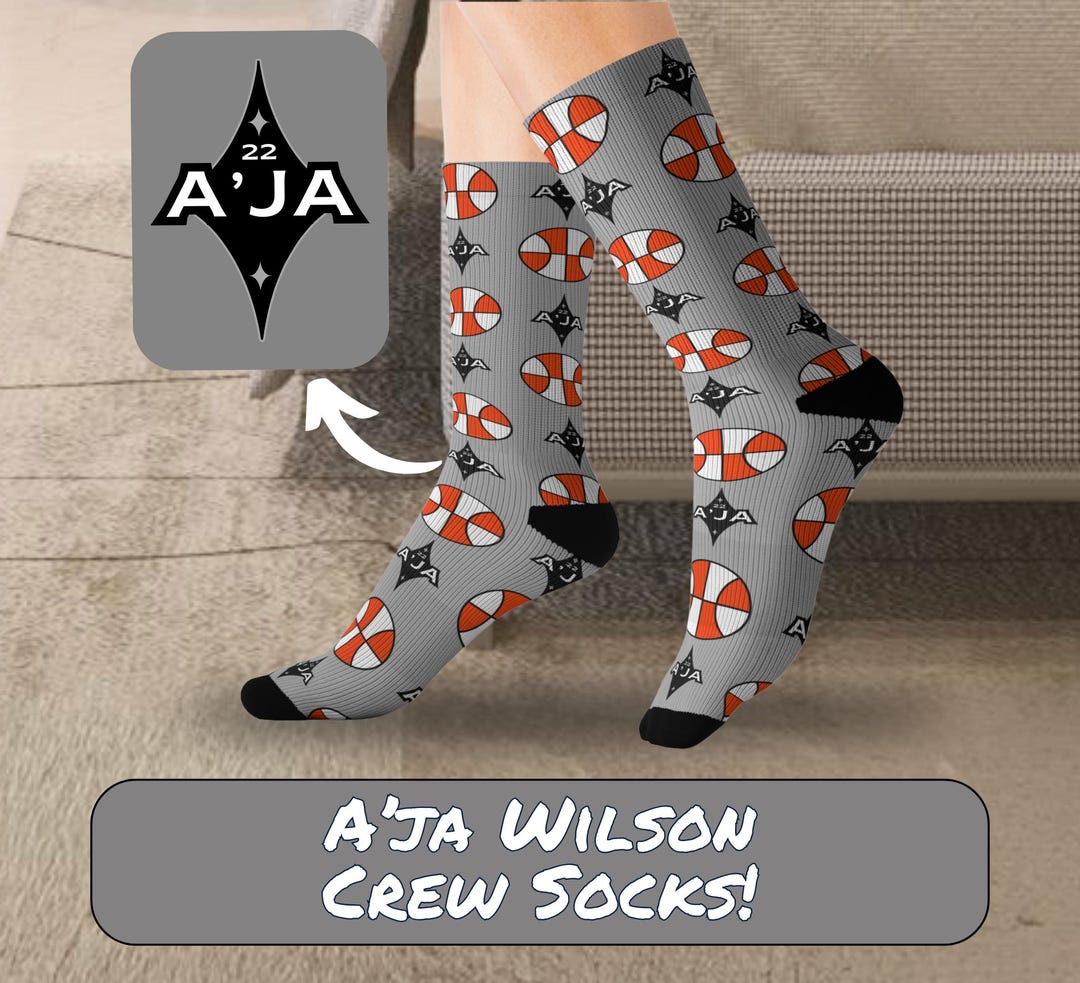 A'ja Wilson Crew Socks Cute A'ja Wilson Athletic Socks WNBA Aces Gift ...