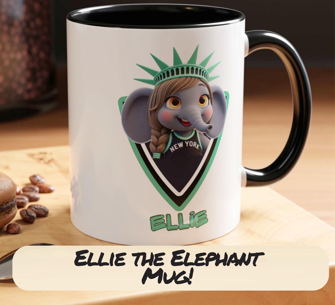 Ellie the Elephant Mug Cute Cartoon Cup WNBA Mascot Coffee Mug WNBA Cup ...