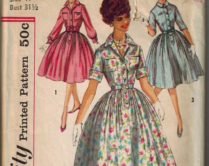 1950s Dress Simplicity 3039 Sewing Pattern Vintage Size 11 Full ...