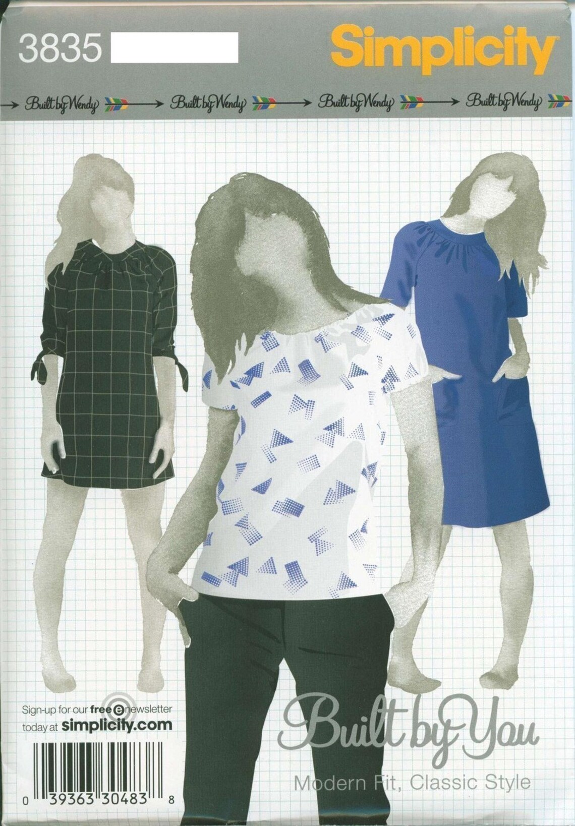 Built by Wendy Sewing Pattern Simplicity 3835 Tops Dress - Etsy