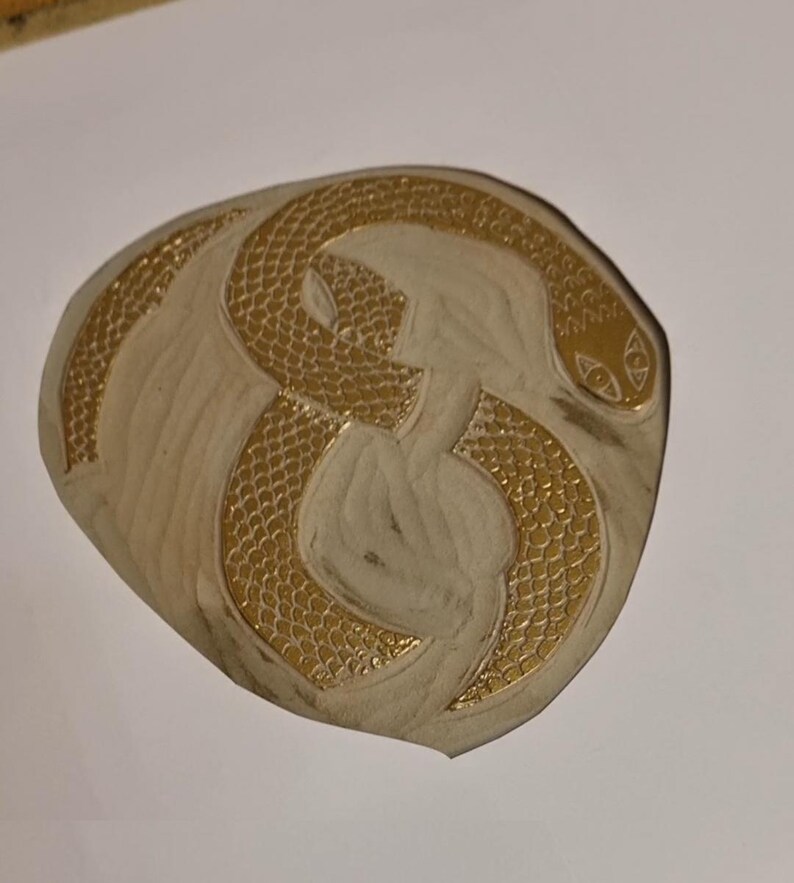 The Neverending Story "auryn" Magical Medallion Lino Print in Gold and ...