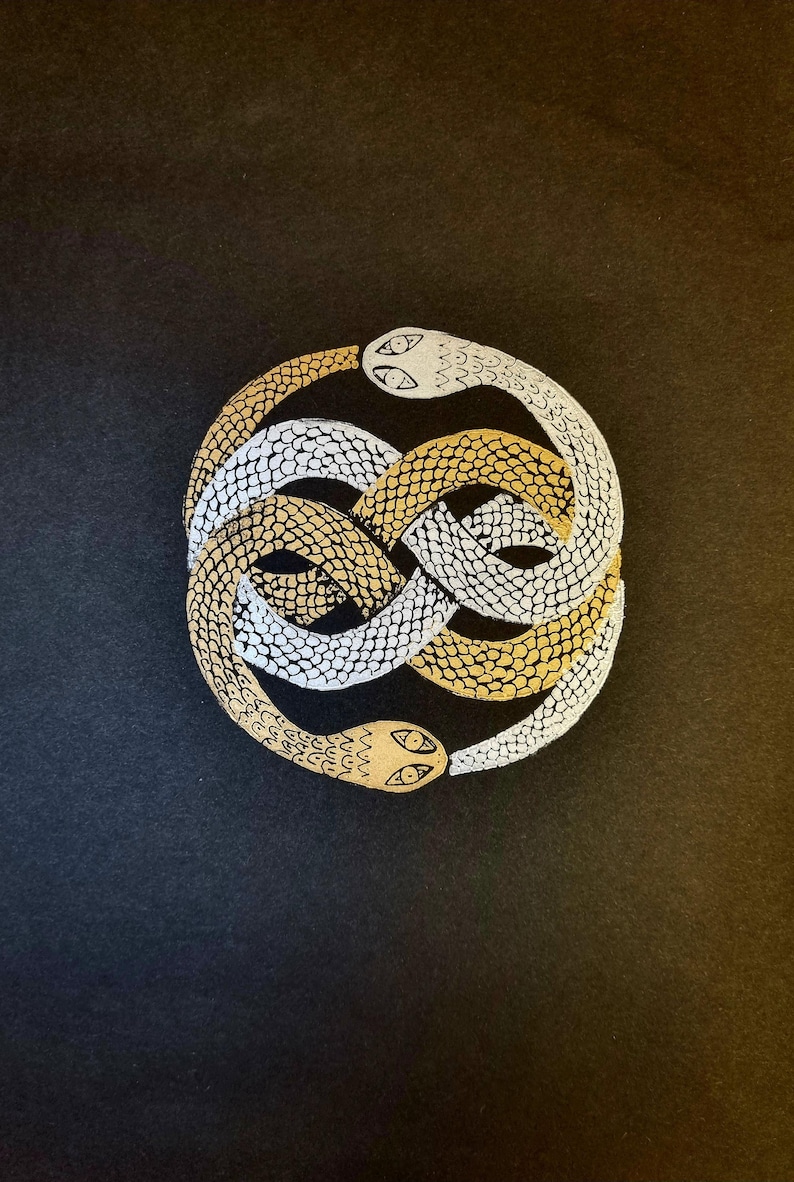 The Neverending Story "auryn" Magical Medallion Lino Print in Gold and ...