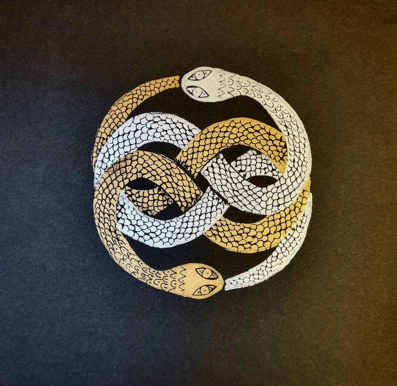 The Neverending Story "auryn" Magical Medallion Lino Print in Gold and ...